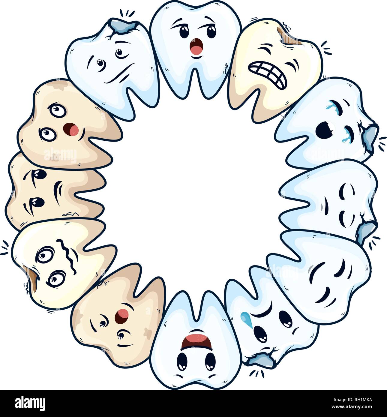 comic teeth around kawaii characters Stock Vector Image & Art - Alamy
