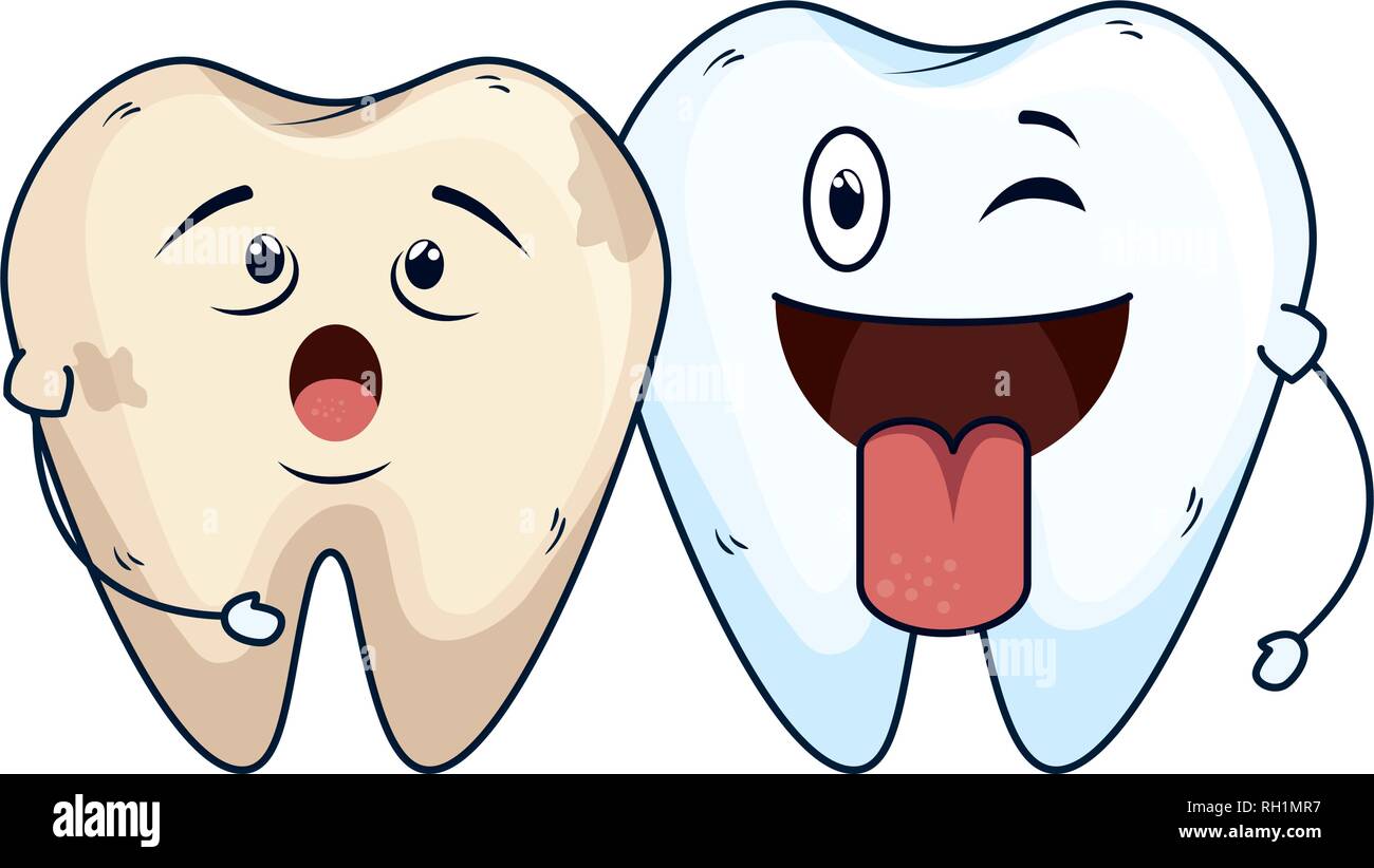 comic teeth couple kawaii characters Stock Vector Image & Art - Alamy