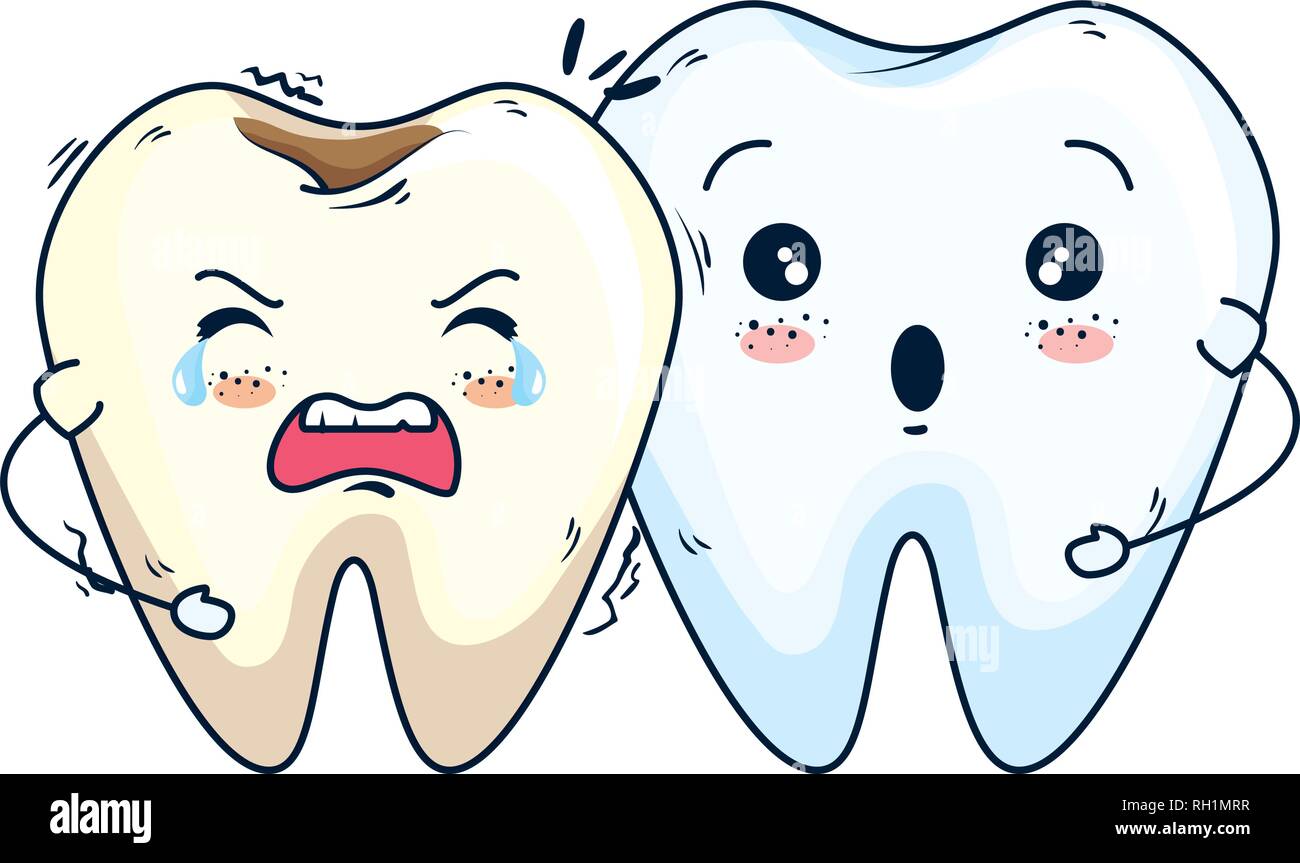 comic teeth break couple kawaii characters Stock Vector Image & Art - Alamy