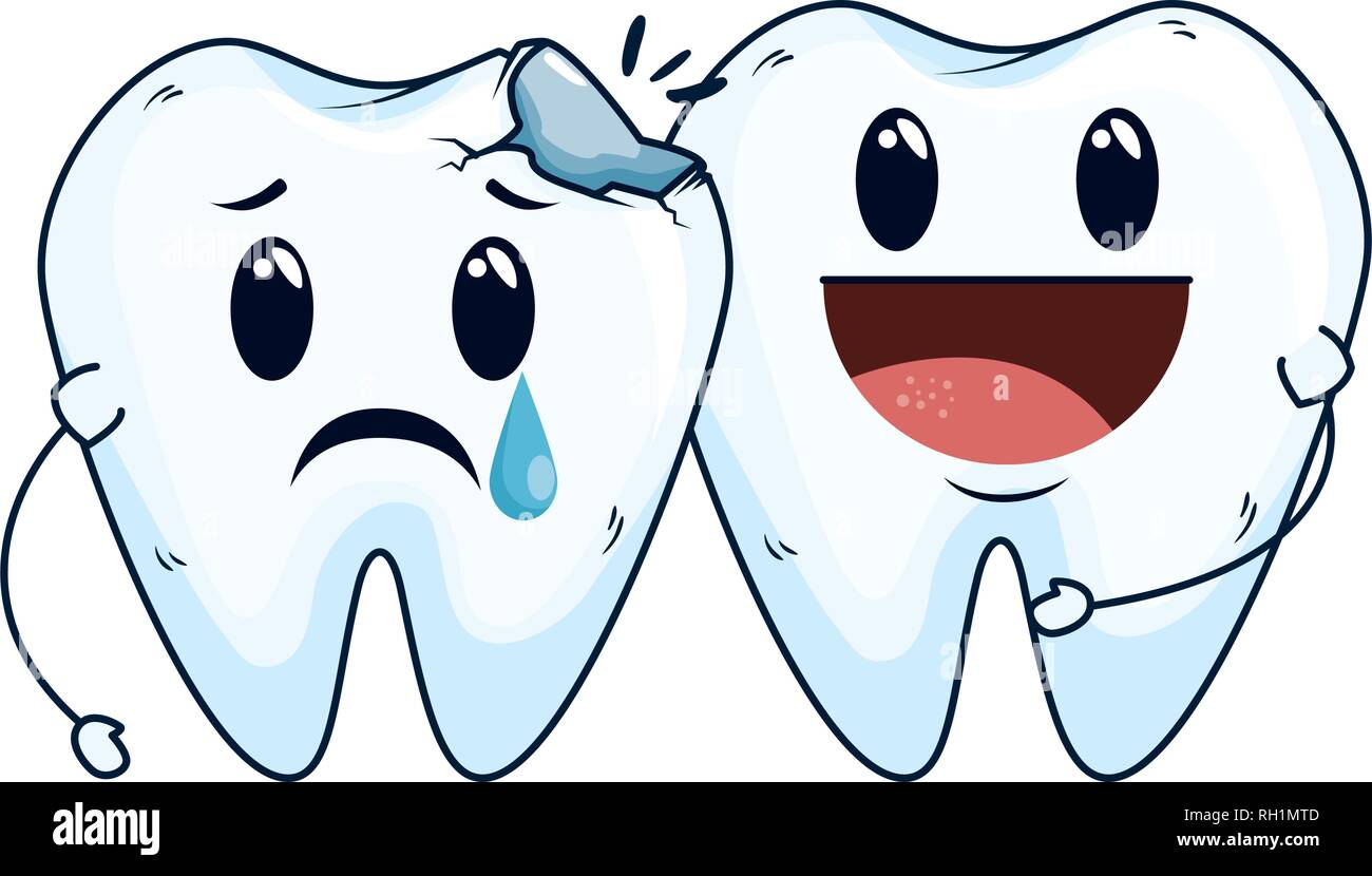 comic teeth break couple kawaii characters Stock Vector Image & Art - Alamy