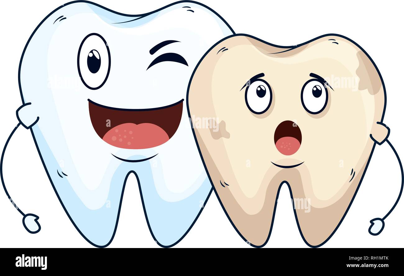 comic teeth couple kawaii characters Stock Vector Image & Art - Alamy