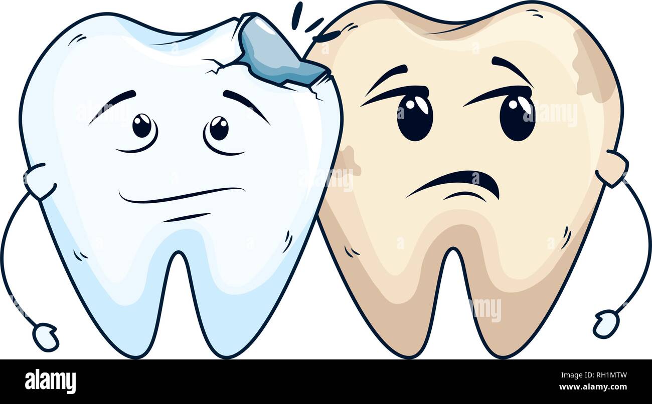 comic teeth break couple kawaii characters Stock Vector Image & Art - Alamy
