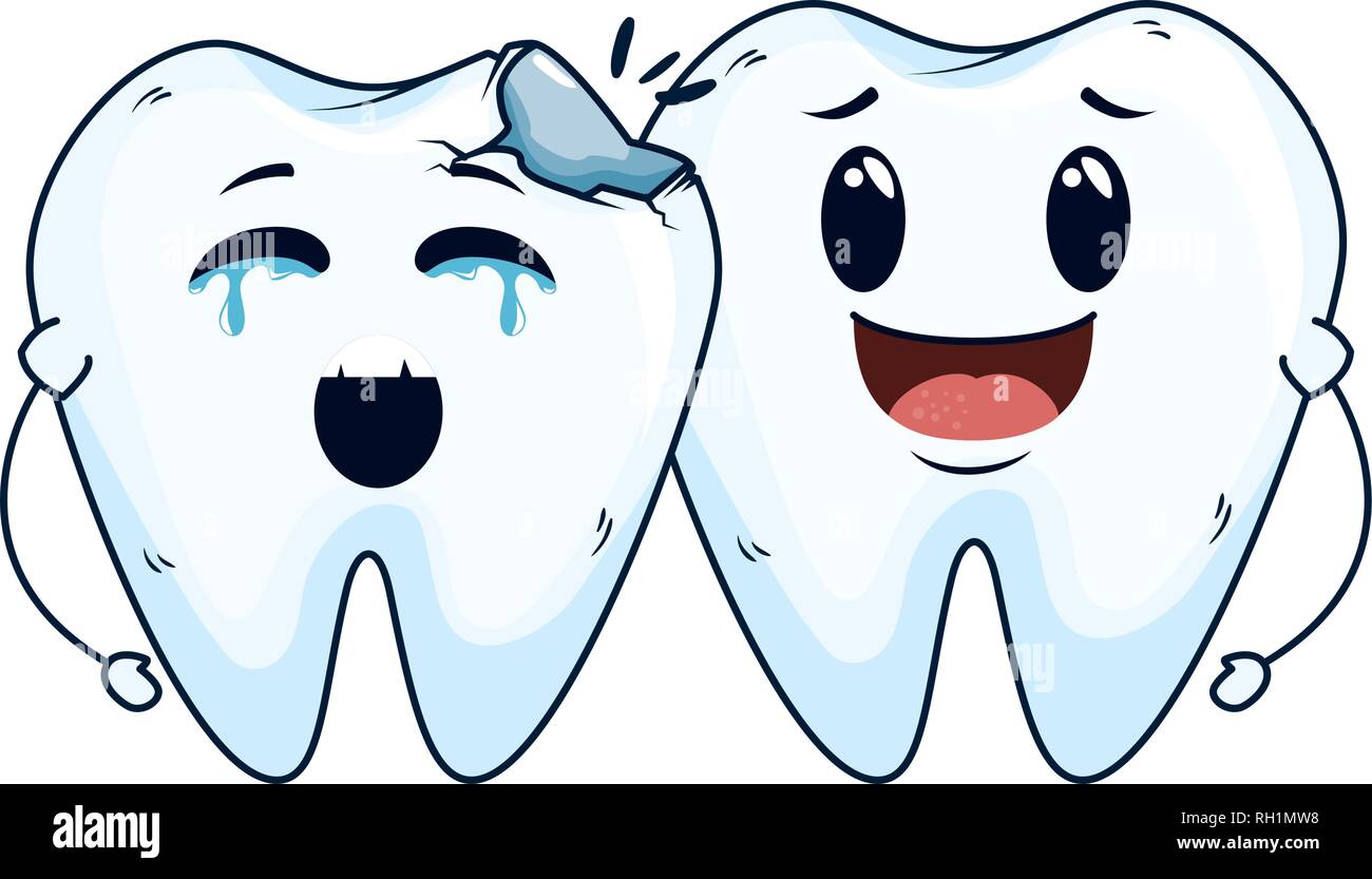 comic teeth break couple kawaii characters Stock Vector Image & Art - Alamy