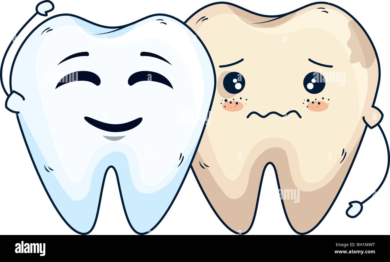 comic teeth couple kawaii characters Stock Vector Image & Art - Alamy