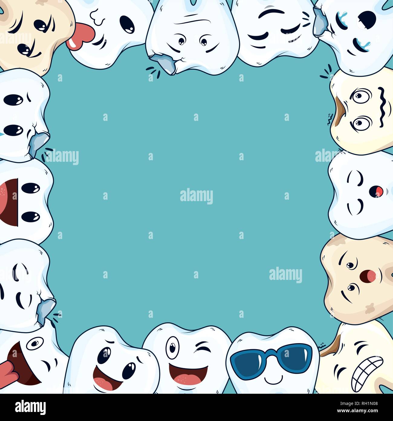 comic teeth frame kawaii characters Stock Vector Image & Art - Alamy