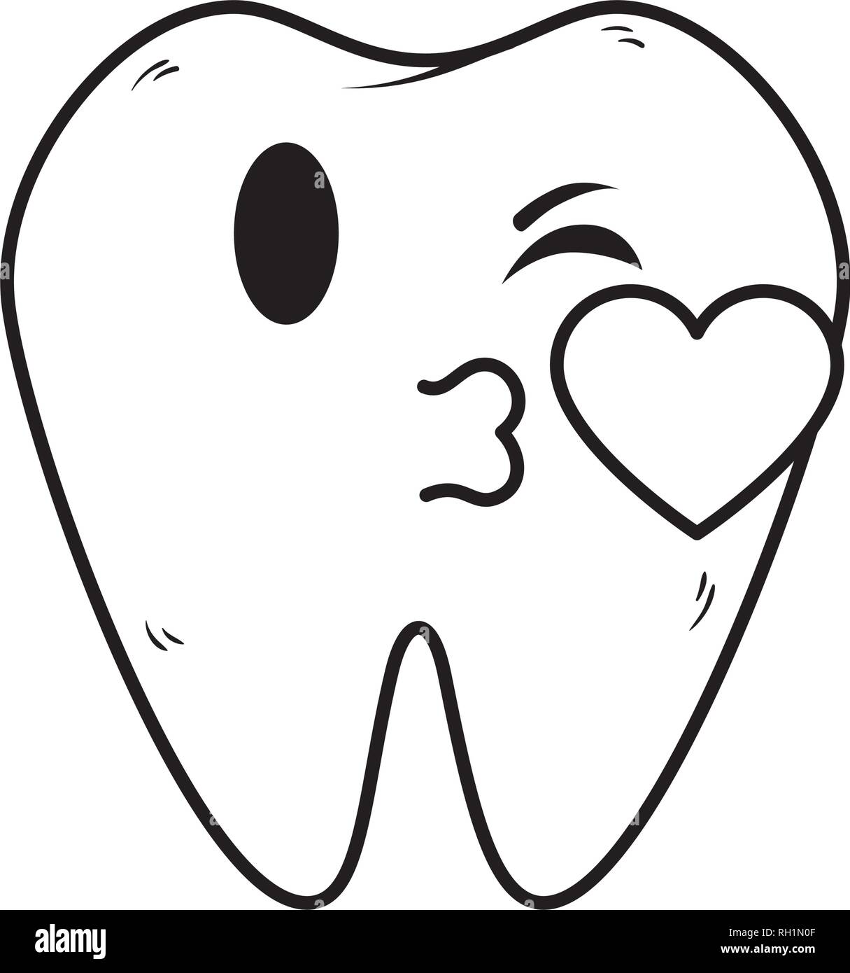 comic tooth with heart kawaii character Stock Vector Image & Art - Alamy