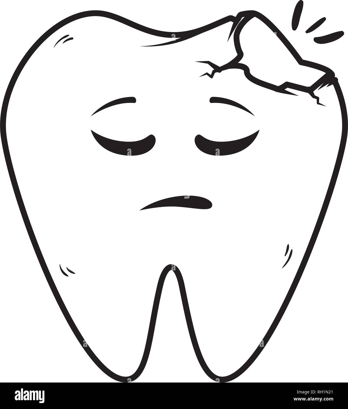 comic tooth broken kawaii character Stock Vector Image & Art - Alamy