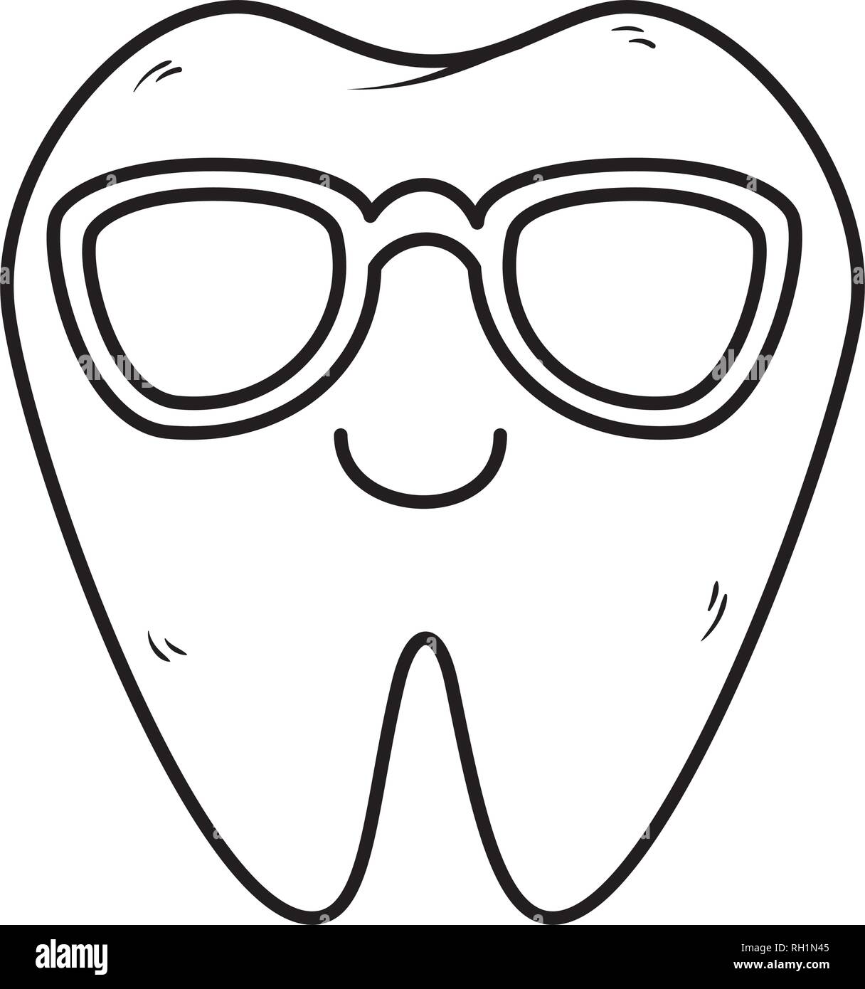 comic tooth with sunglasses kawaii character Stock Vector Image & Art ...