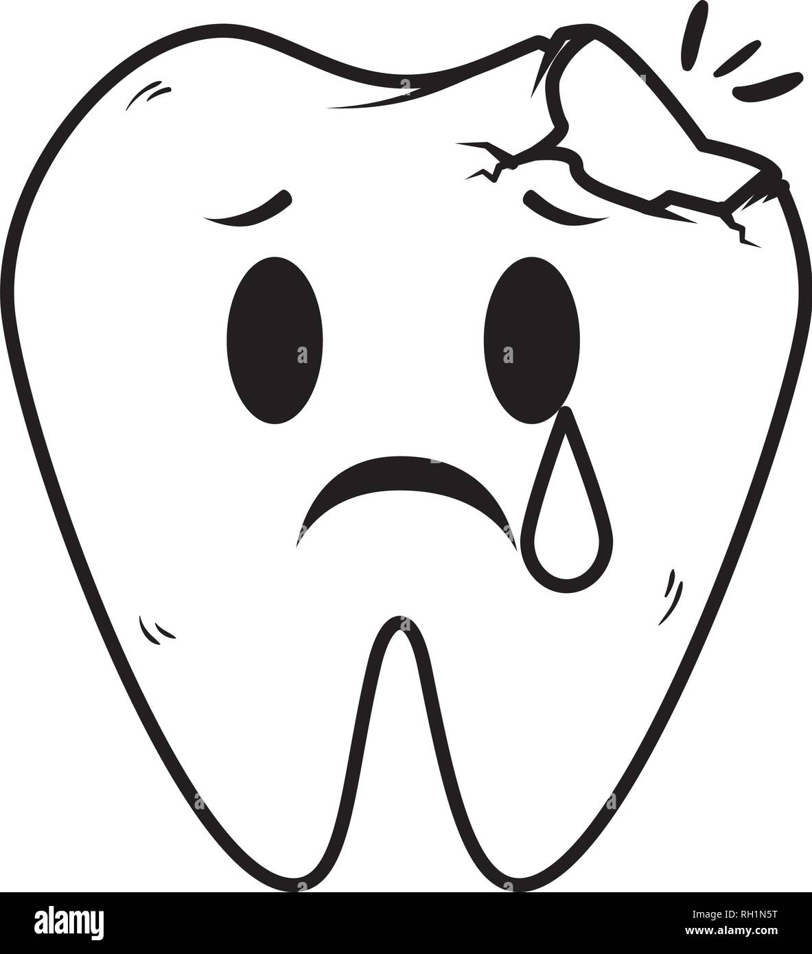 comic tooth broken kawaii character Stock Vector Image & Art - Alamy