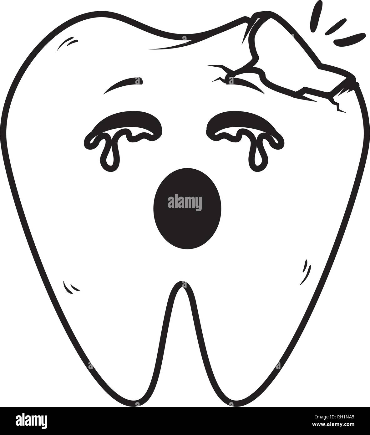 comic tooth broken kawaii character Stock Vector Image & Art - Alamy