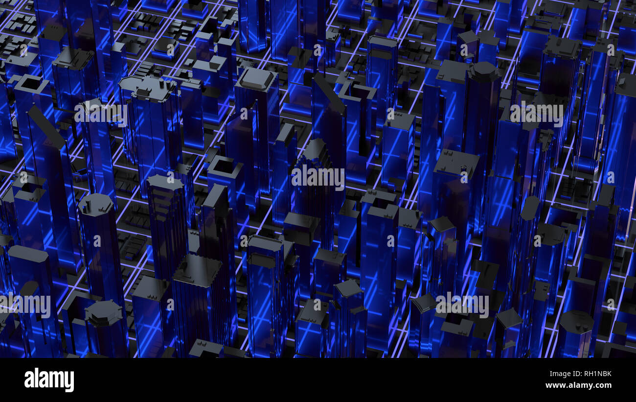 Business downtown and skyscrapers tower. 3d rendering Stock Photo - Alamy