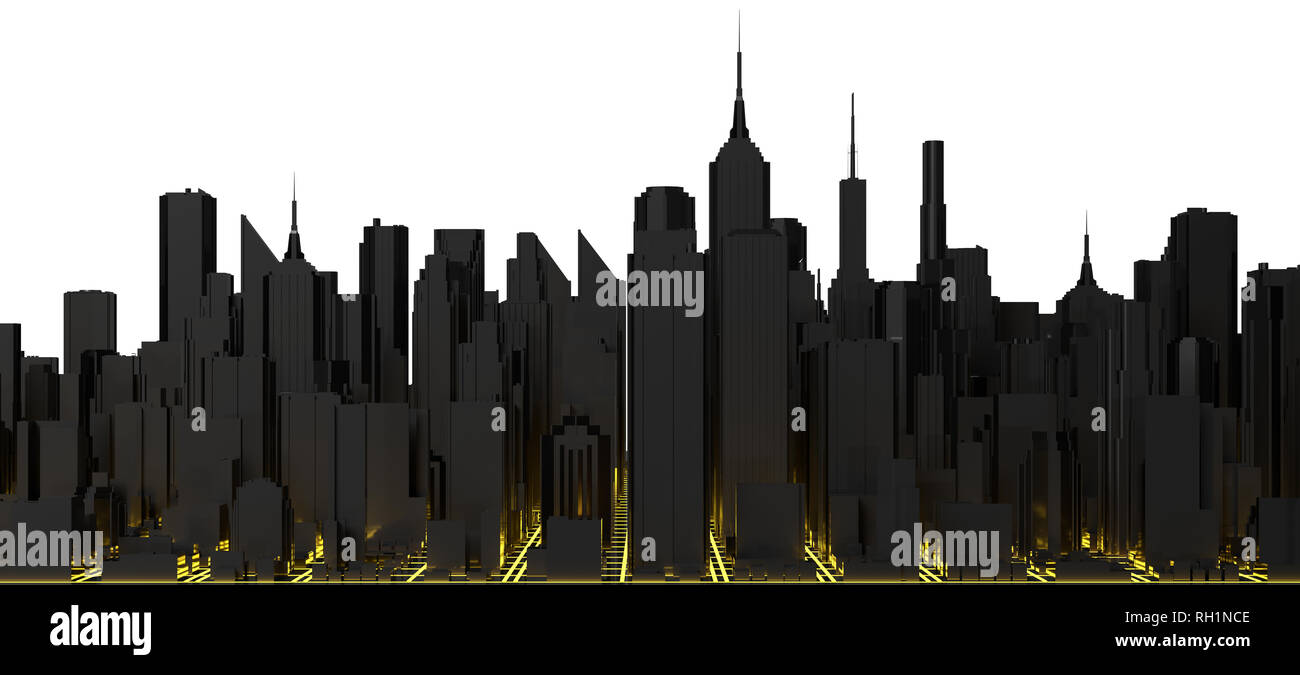 Abstract futuristic urban background, virtual reality. 3d rendering ...