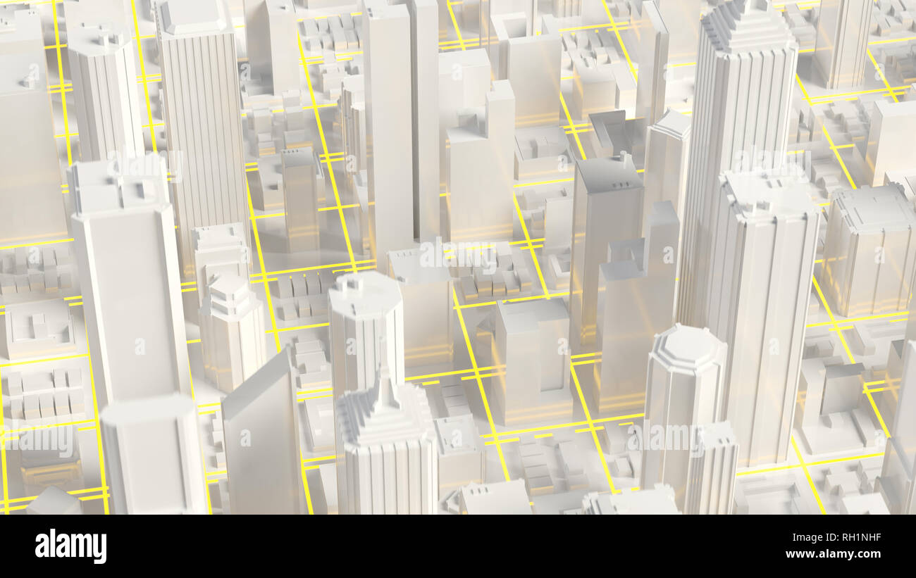 Techno mega city skyscrapers. Urban and futuristic technology concepts ...