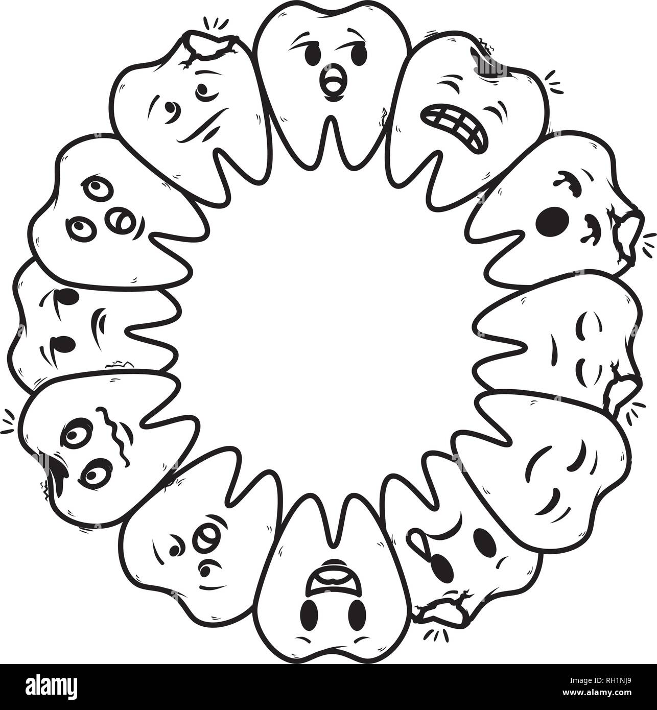 comic teeth around kawaii characters Stock Vector Image & Art - Alamy
