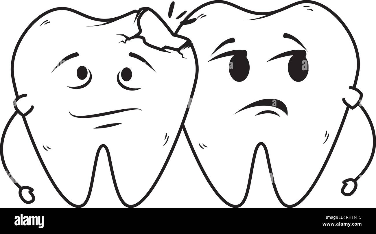 comic teeth break couple kawaii characters Stock Vector Image & Art - Alamy