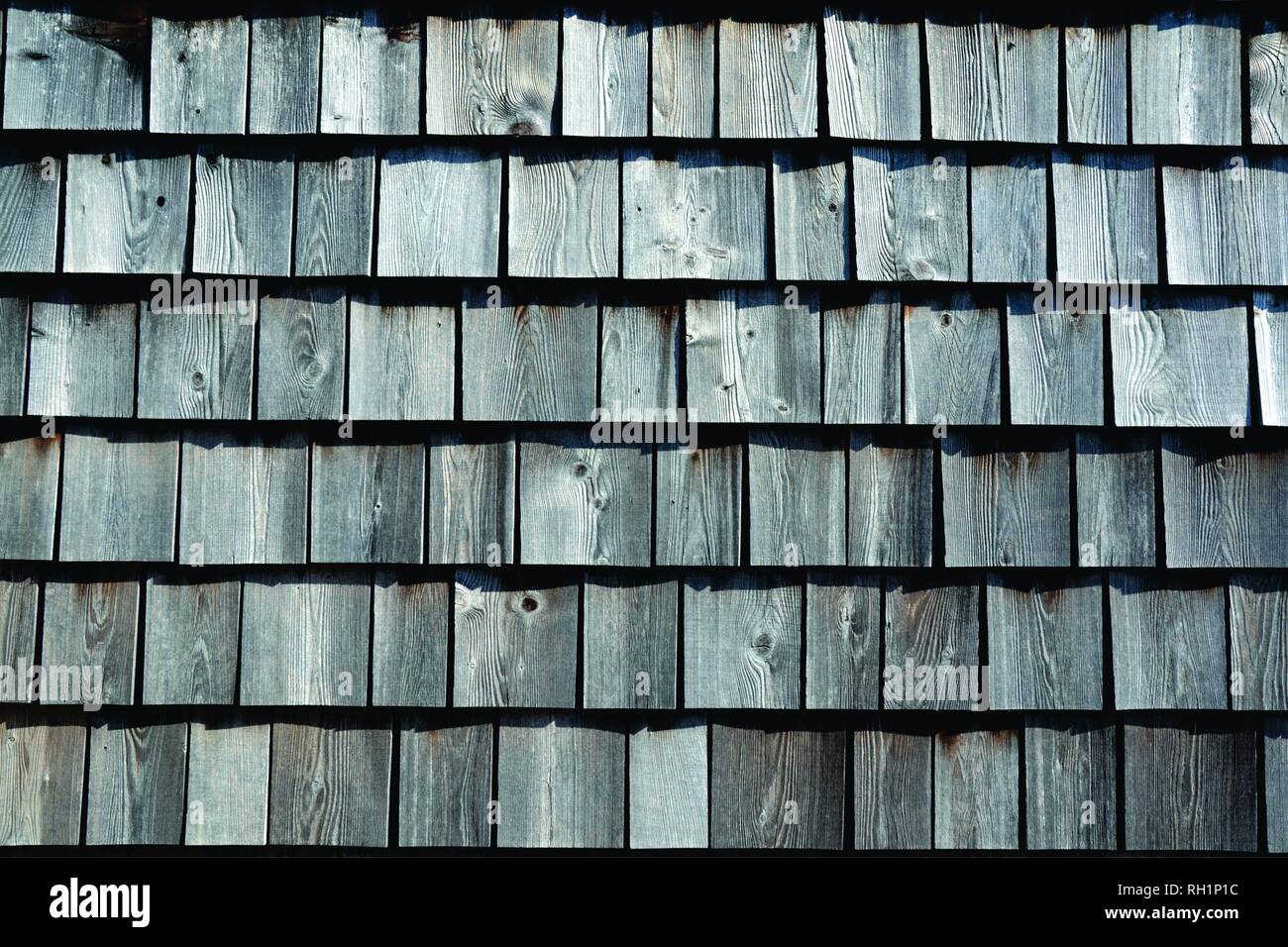 aged larch wood shingles Stock Photo - Alamy