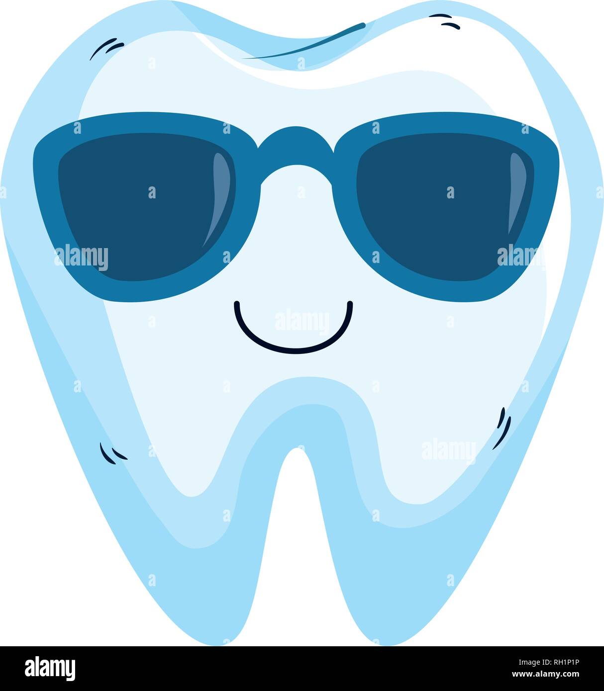 comic tooth with sunglasses kawaii character Stock Vector Image & Art ...