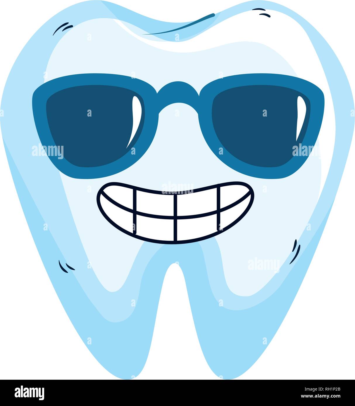 comic tooth with sunglasses kawaii character Stock Vector Image & Art ...