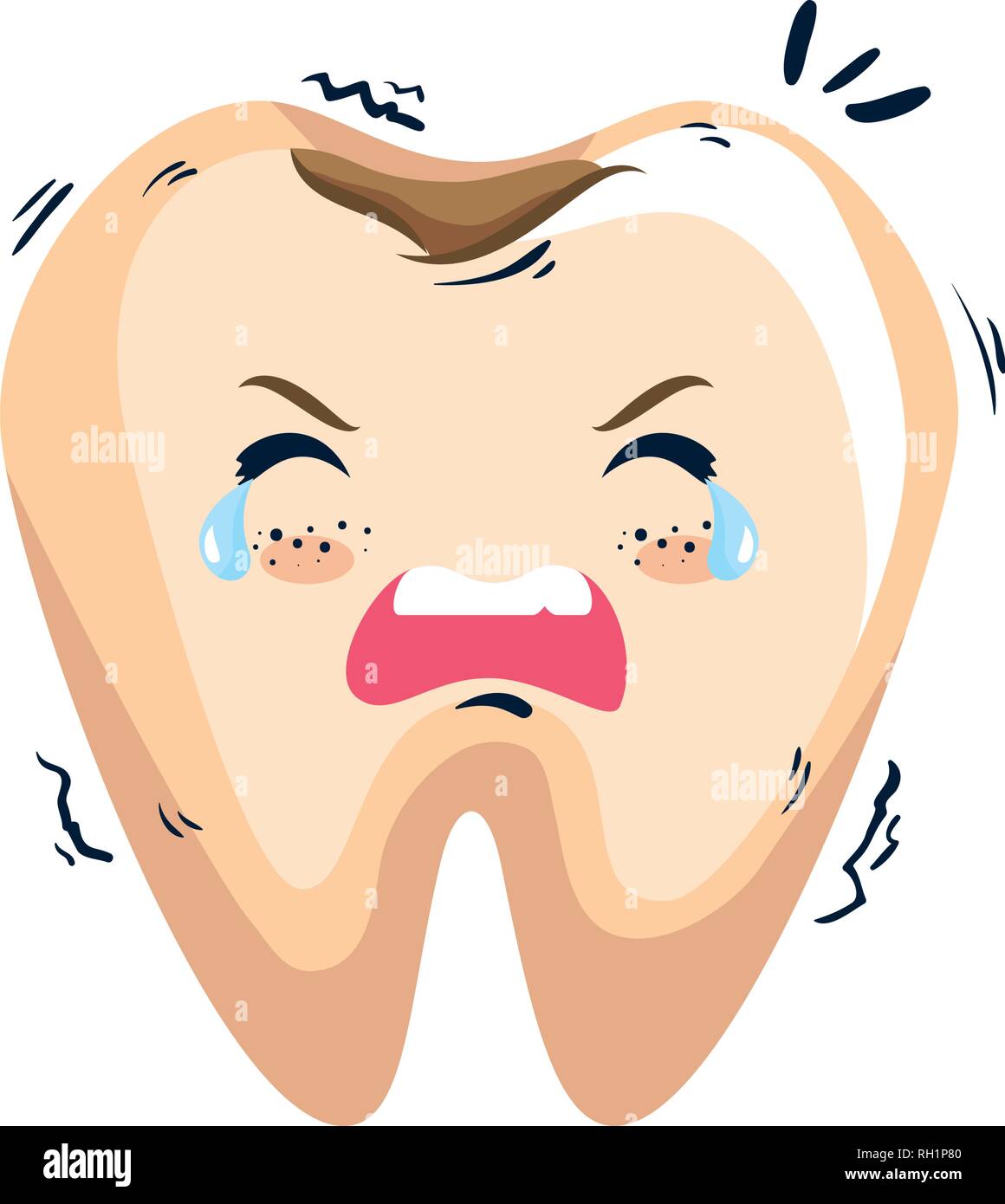 comic tooth sad kawaii character Stock Vector Image & Art - Alamy