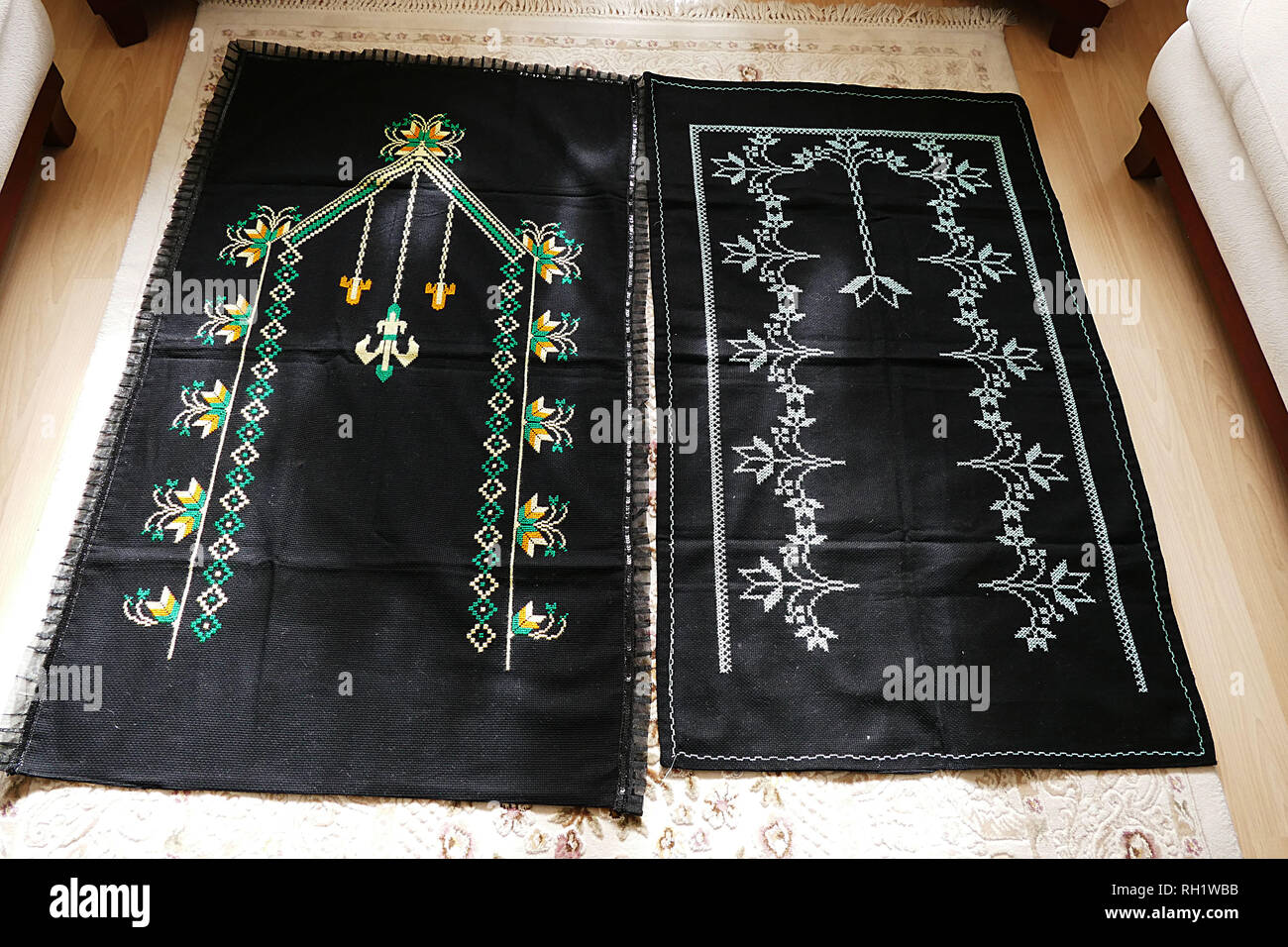prayer rug from islamic materials and symbols Stock Photo - Alamy