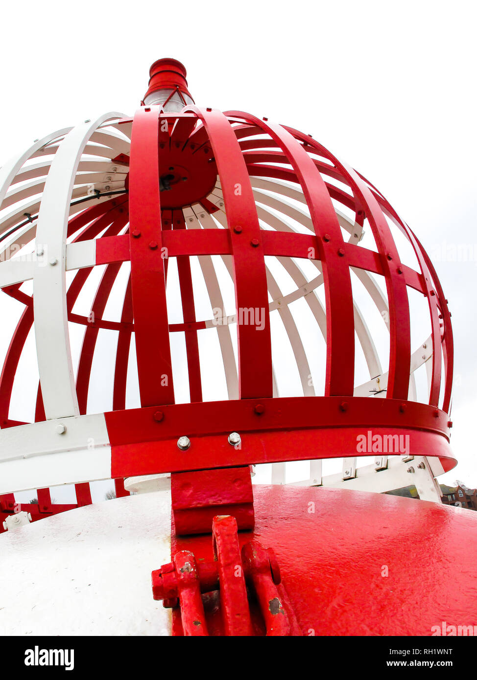 Red and White Port Navigation marker Buoy, out of the water and on ...