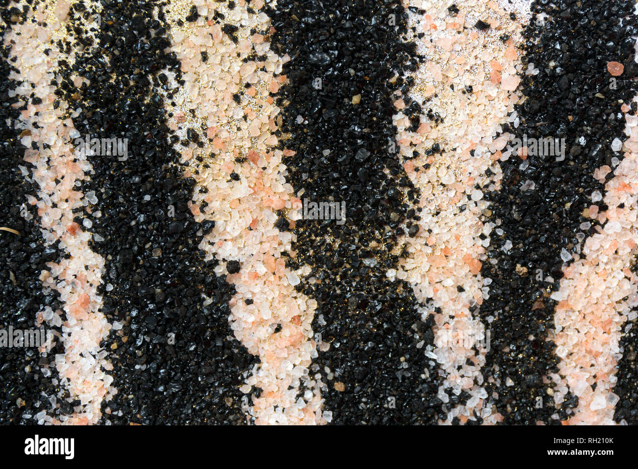 Layered colorful sand pattern. Marble style background. Black, white ...