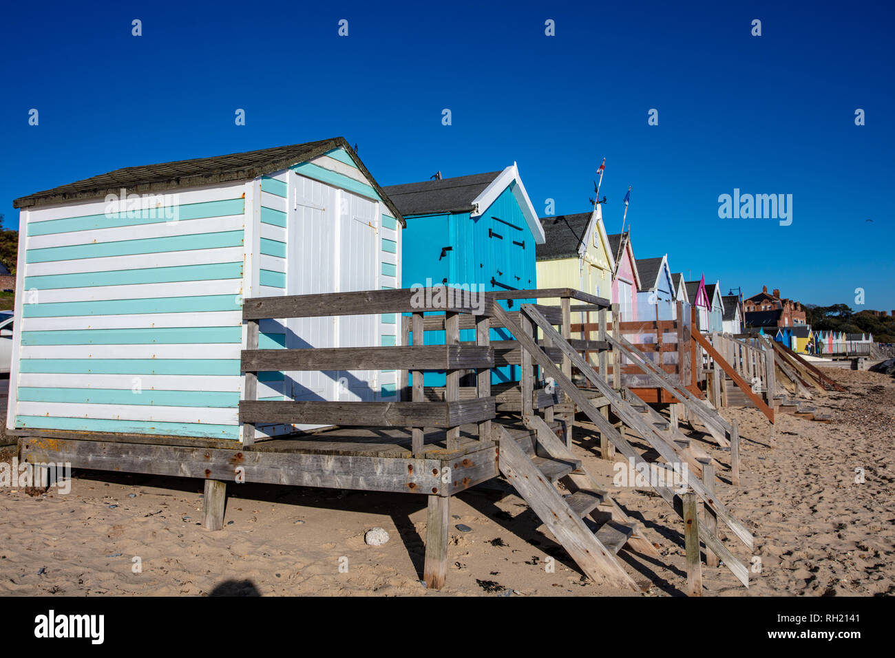Beach Huts at Felixstowe Stock Photo - Alamy