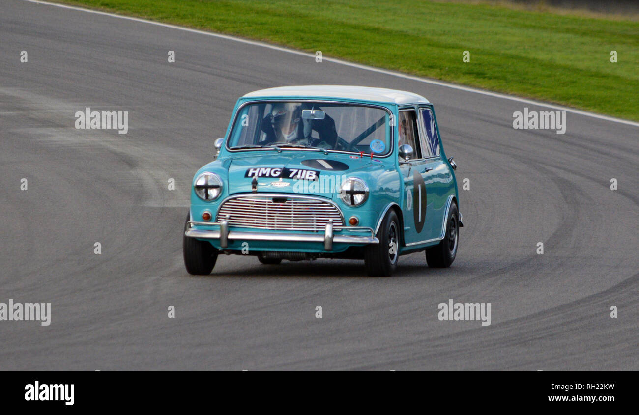 Mini Cooper on track at Goodwood Revival 7th Sept 2018 Stock Photo - Alamy