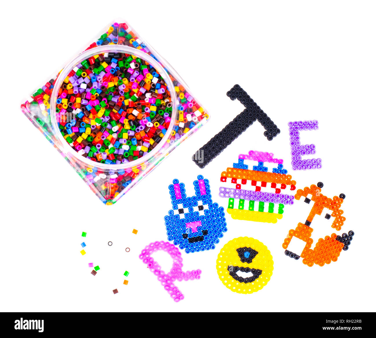 Mix color plastic particles children's mosaic. Studio Photo Stock Photo ...
