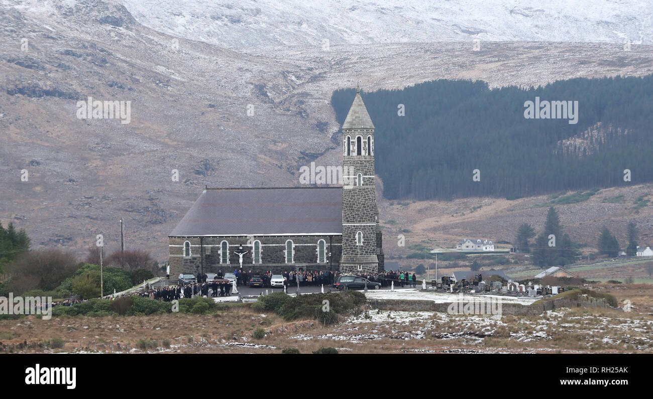 The funeral of Micheal Roarty at the Sacred Heart Church in Dunlewey ...