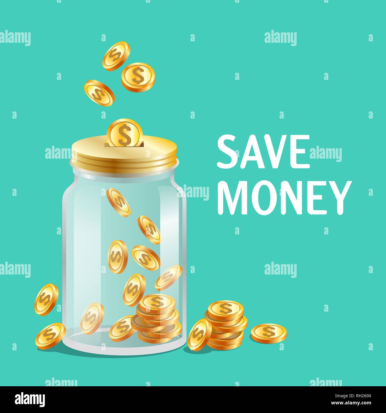 Glass money jar gold Stock Vector Images - Alamy