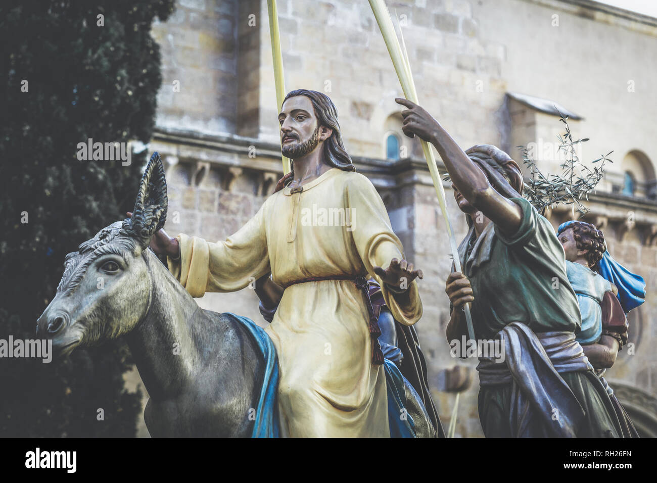 Jesus riding on donkey hi-res stock photography and images - Alamy
