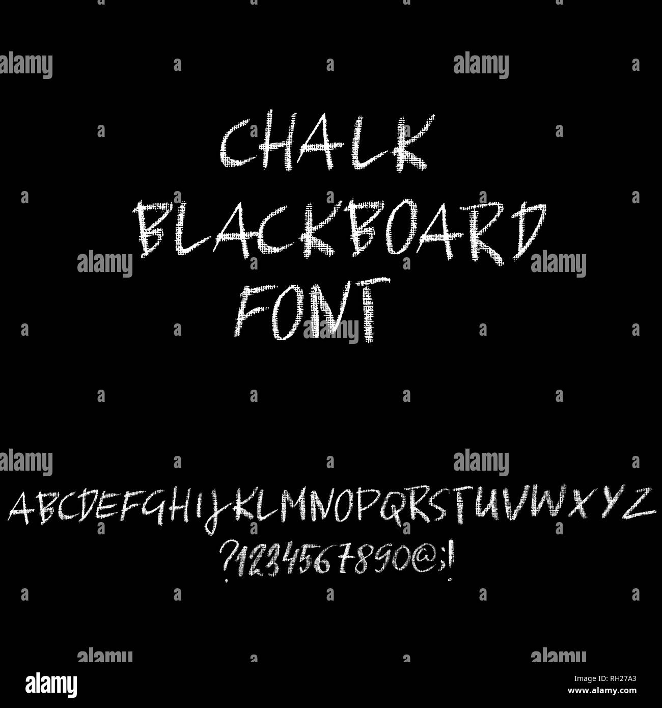 Chalk textured font. Grunge script on chalkboard. Vector calligraphy ...