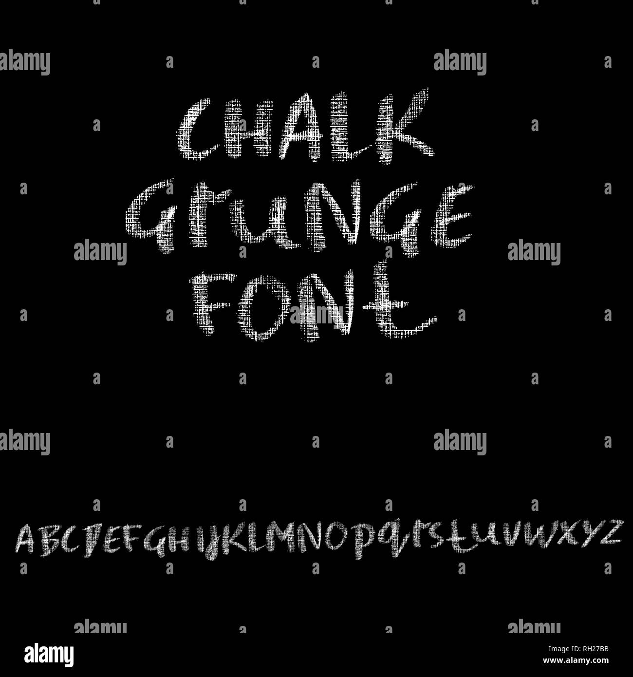 Chalk textured font. Grunge script on chalkboard. Vector calligraphy ...