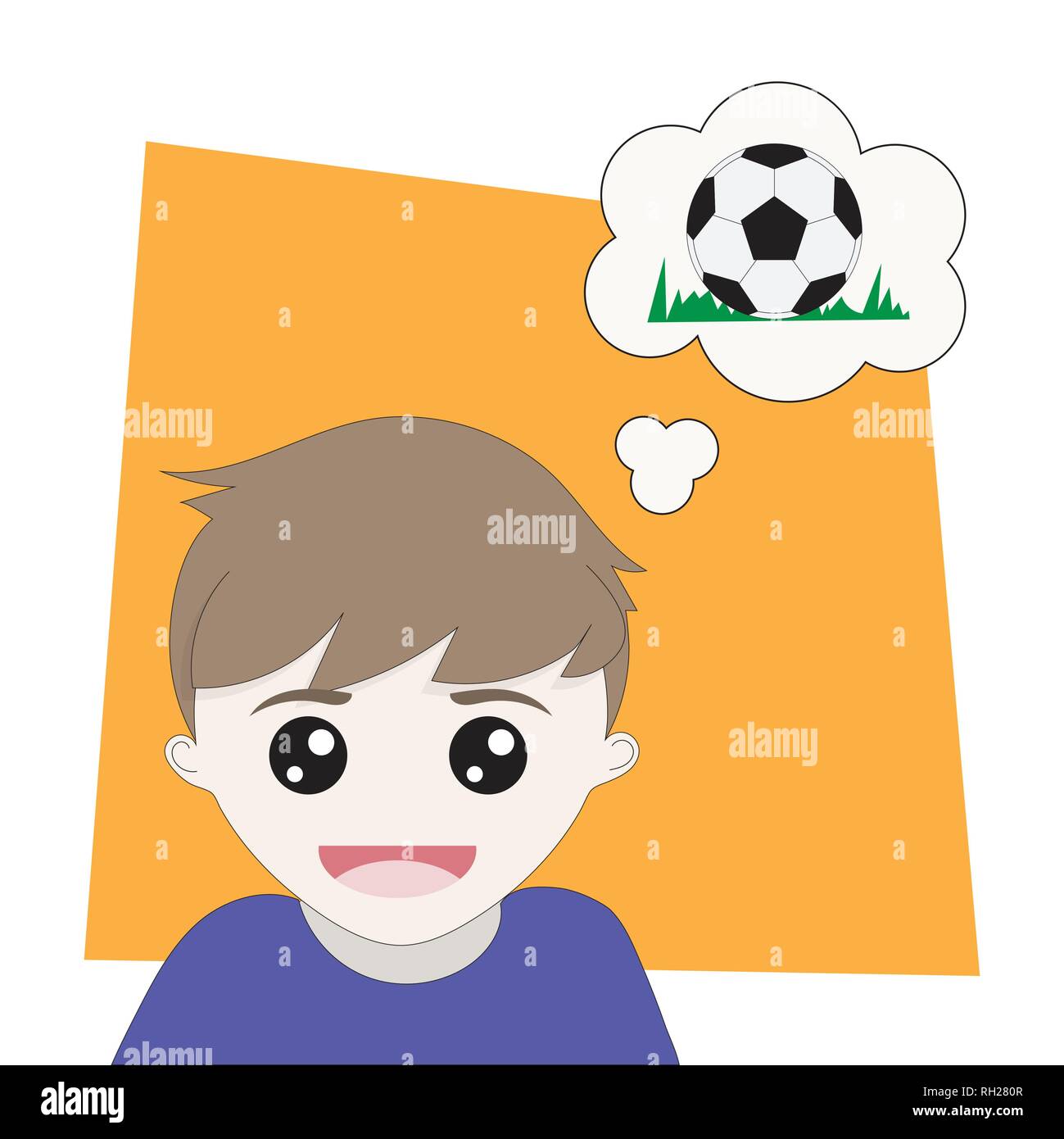Vector illustration cartoon boy thinking hi-res stock photography and ...