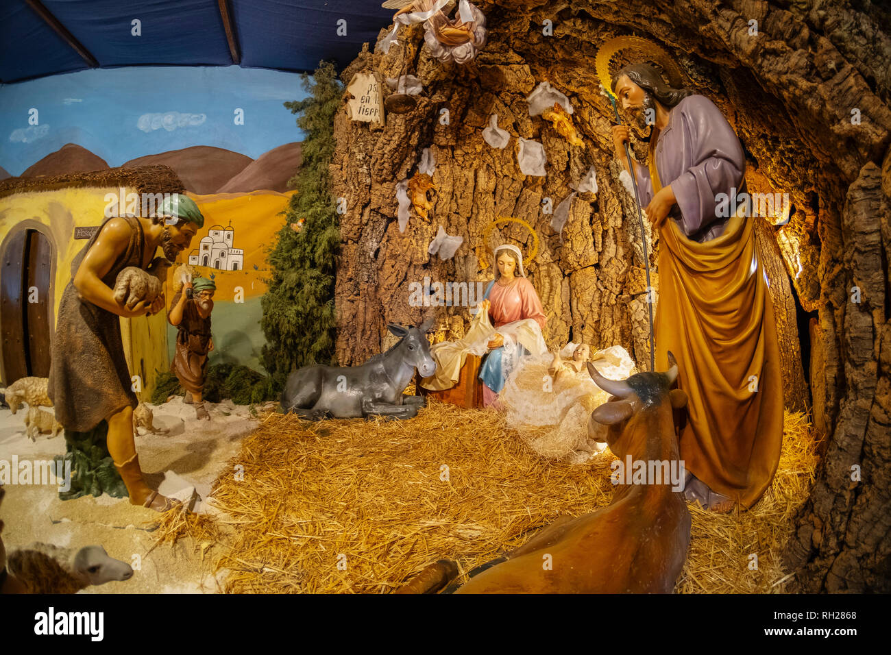 Traditional Christmas Nativity Scene. Church of the Immaculate ...