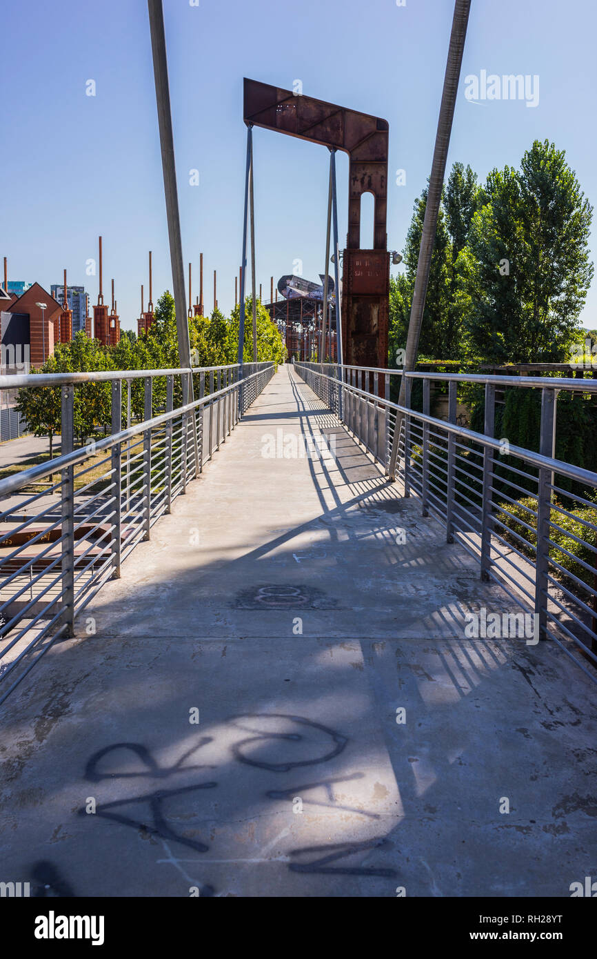 Turin, Italy - August 27, 2018: Parco Dora, a public park built on a ...