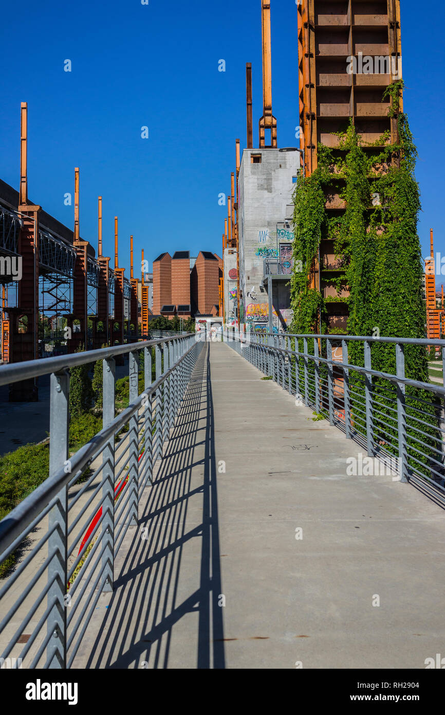Turin, Italy - August 27, 2018: Parco Dora, a public park built on a ...