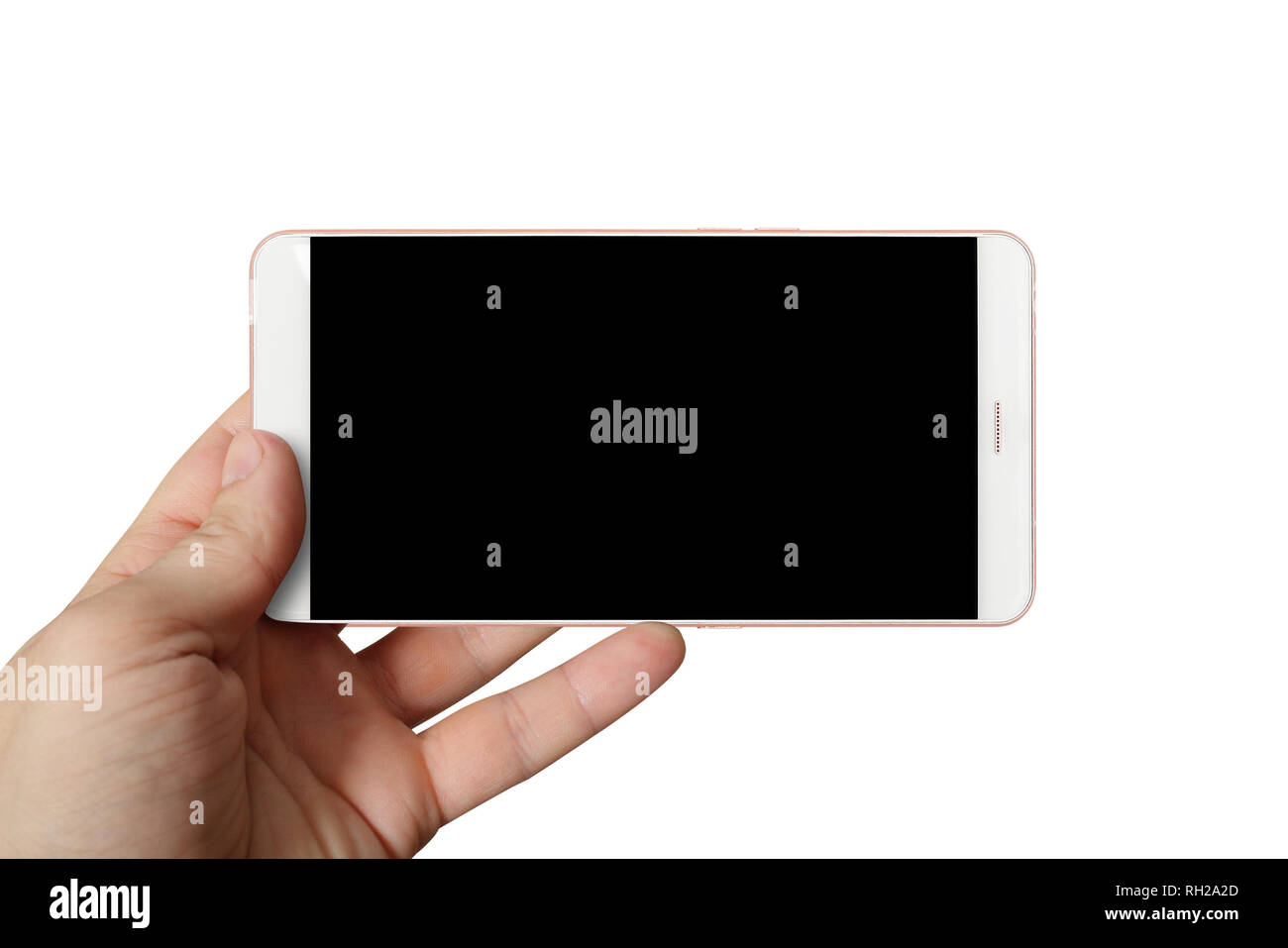 Modern Phones - modern big white mobile phone in a hand with the big ...