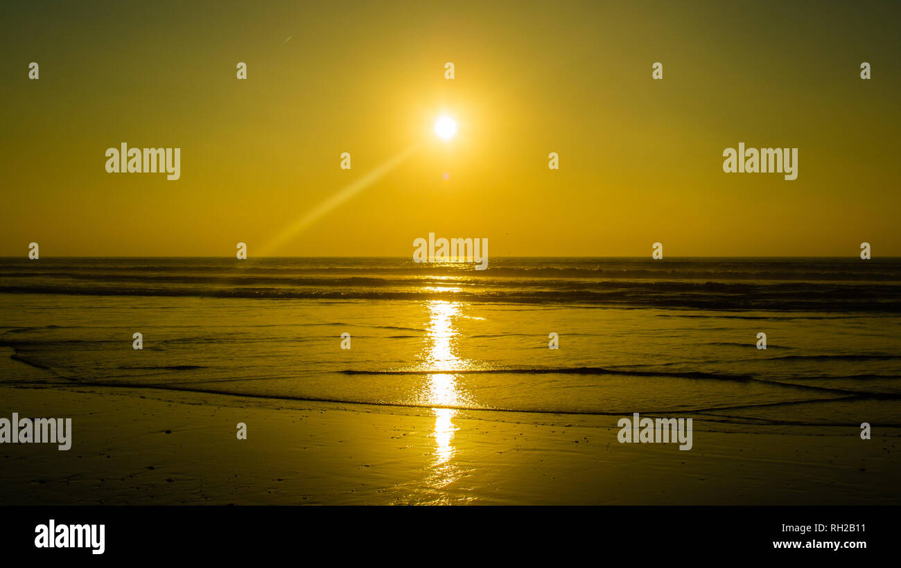 Morocco Agadir December 10th 2018 - Main Agadir Beach sunset and ...