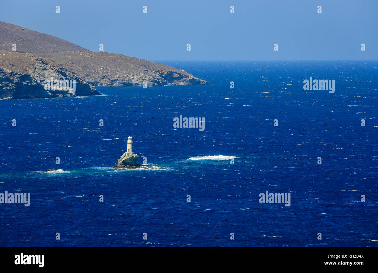 Andros City, Andros Island, Cyclades, Greece - coastal landscape with ...