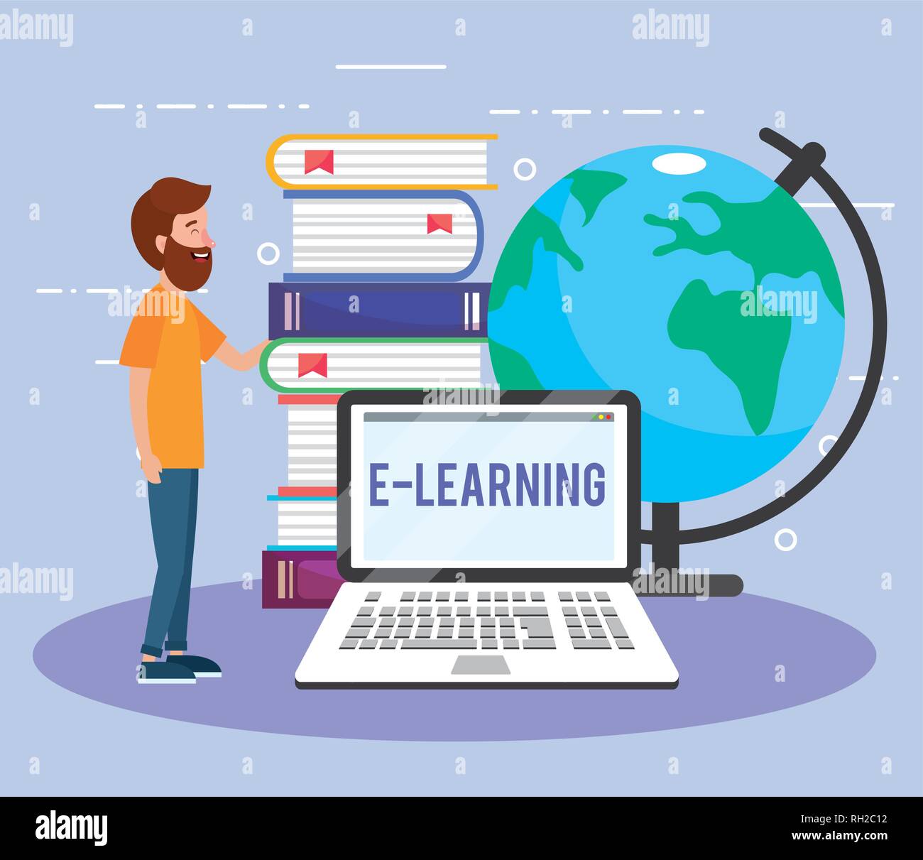 Man library map Stock Vector Images - Alamy