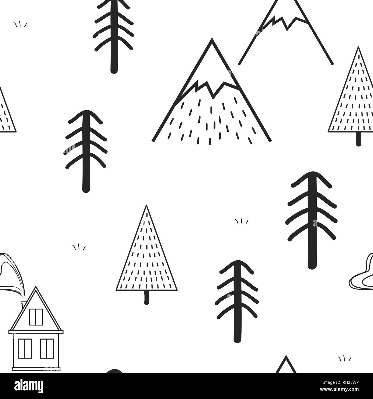 Cute forest background Cut Out Stock Images & Pictures - Alamy
