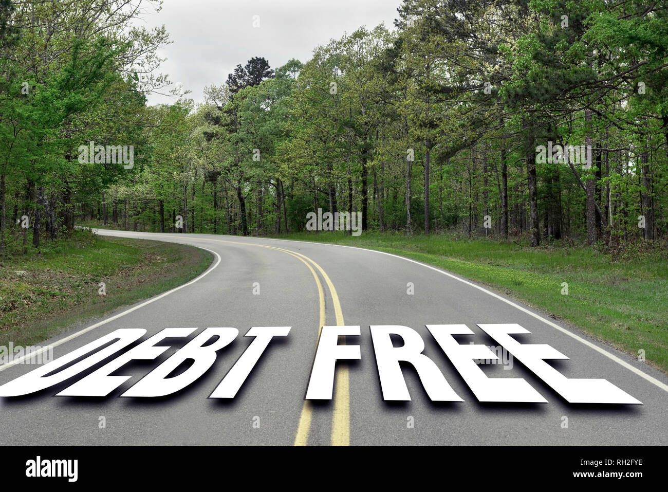 Debt free road sign hi-res stock photography and images - Alamy
