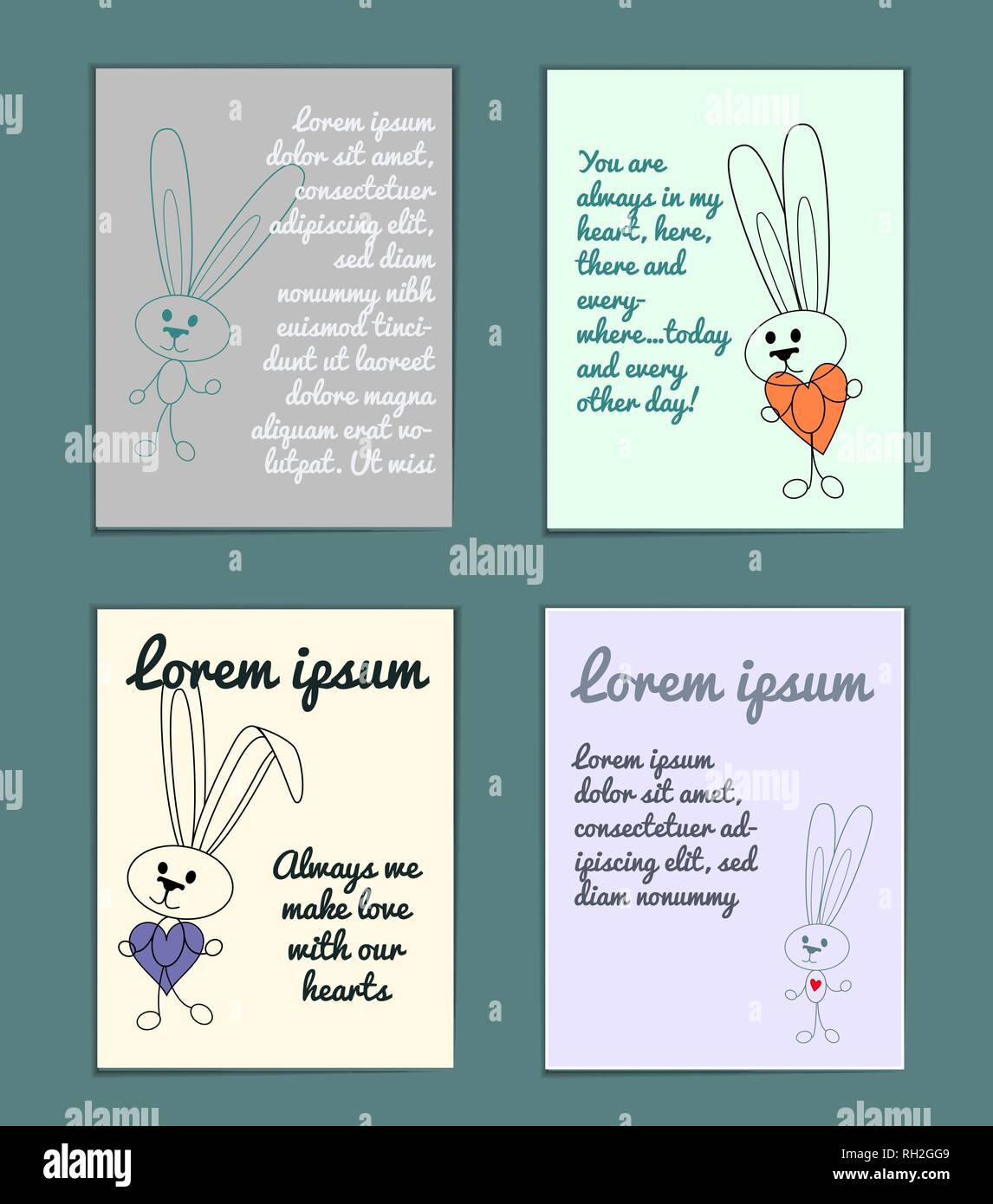 Animal greetings cards Stock Vector Images - Alamy