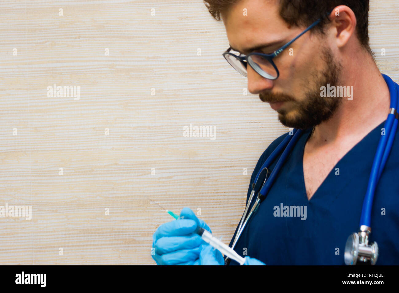 a model playing physician role with some elements Stock Photo - Alamy