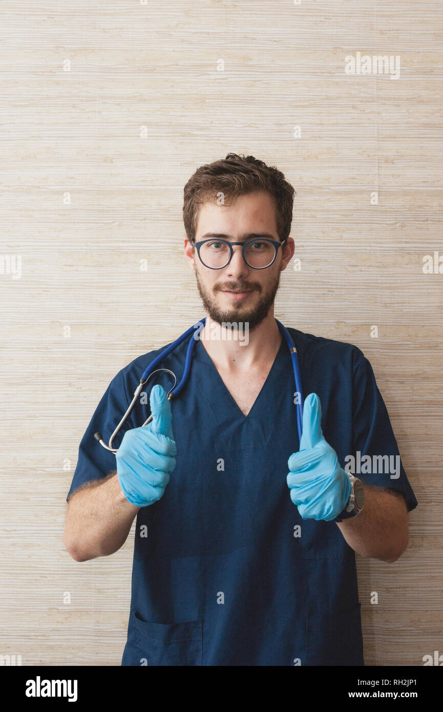 a model playing physician role with some elements Stock Photo - Alamy