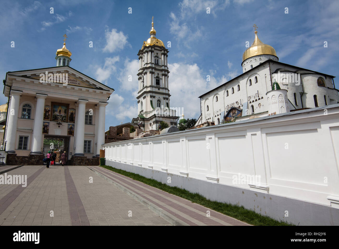 Pochaev, Ukraine - July 22 2009: Bell tower of Holy Dormition Pochayiv ...