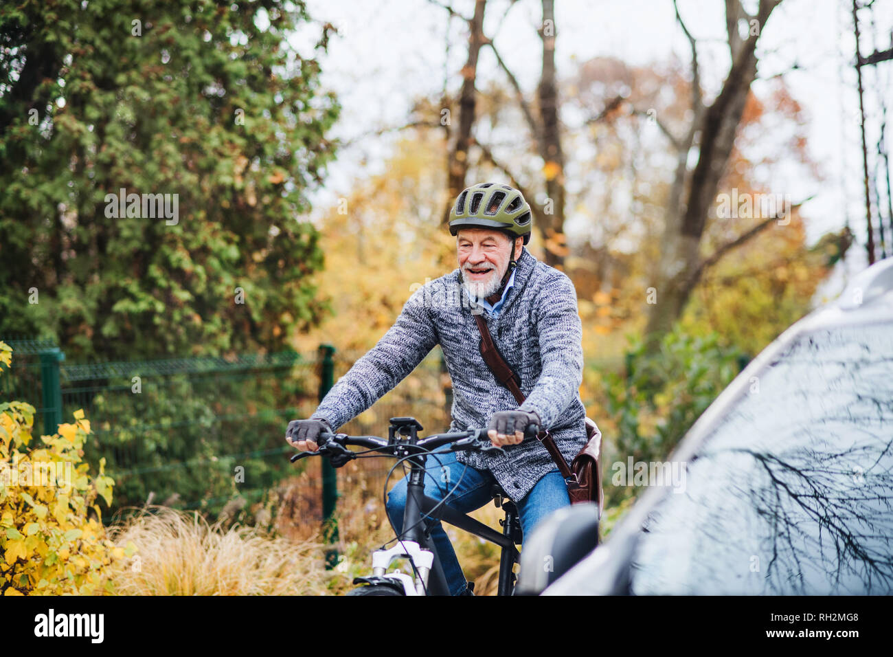 Old man bike leather hi-res stock photography and images - Alamy