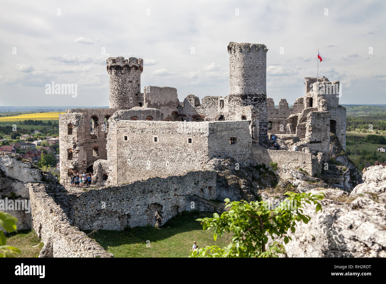 Ogrodzieniec Castle in the village Podzamcze. Ruins of the castle on ...